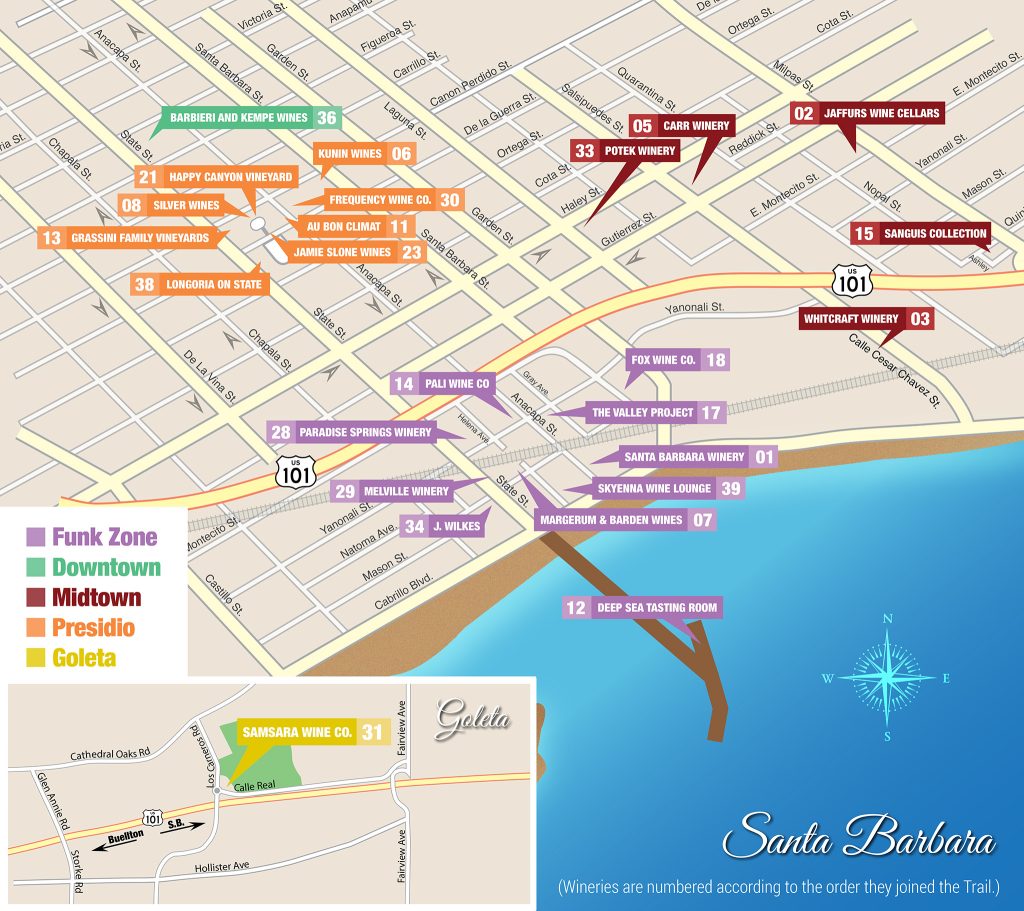 The Trail Map - Santa Barbara Urban Wine Trail